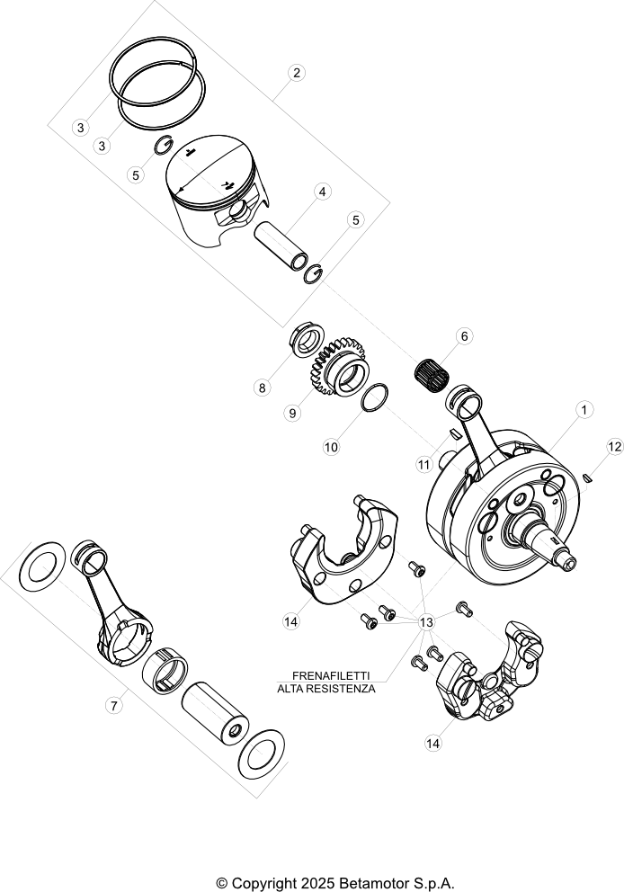 02 CRANKSHAFT/PISTON/BALANCER SHAFT - Beta Genuine